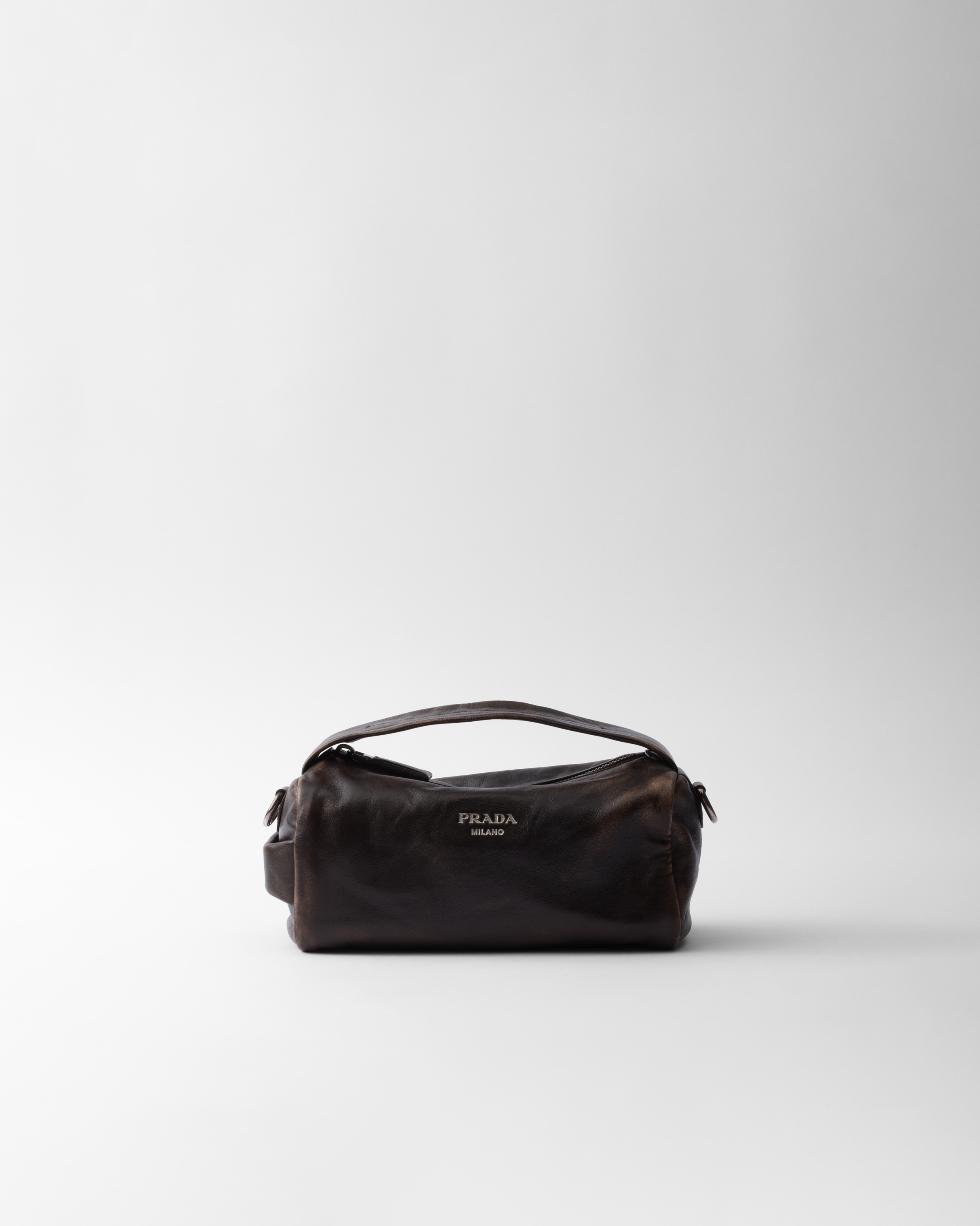 Prada Nappa Leather Shoulder Bag - Dark Brown | Editorialist